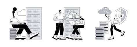 Premium Vector Database Security Abstract Concept Vector Illustrations