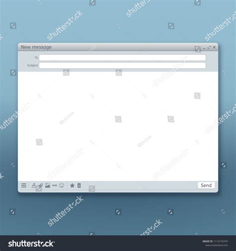 Email Message Interface Send Form Template Stock Illustration