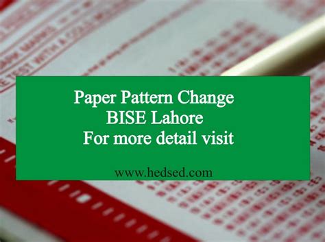 New Paper Pattern Of Lahore Board Education Department