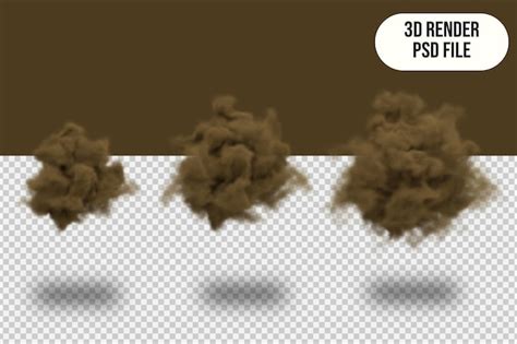 Representación 3d Nube Marrón Realista Objetos Aislados Archivo Psd
