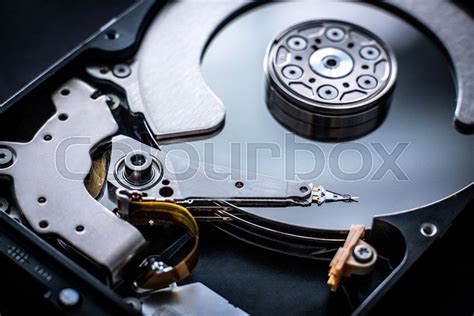 Closeup Of Head Cylinder In Hard Disk Stock Image Colourbox