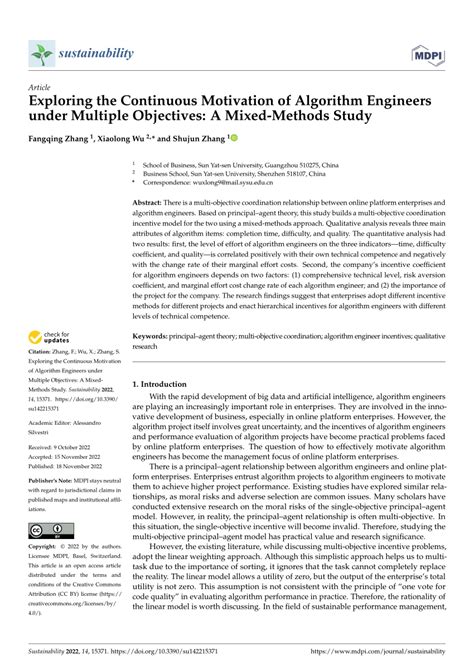 Pdf Exploring The Continuous Motivation Of Algorithm Engineers Under
