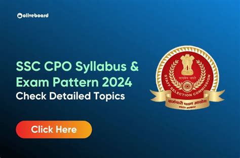 ssc cpo syllabus 2024 exam pattern download pdf