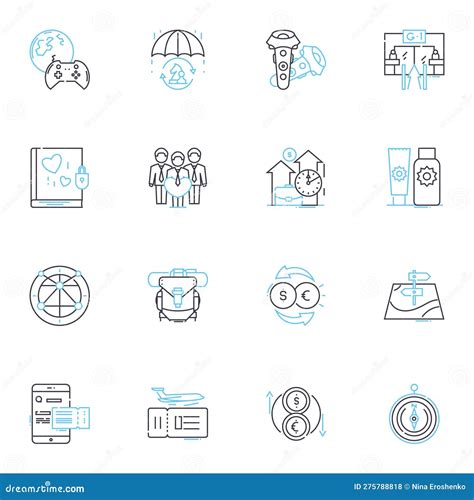 Augmented Reality Linear Icons Set Hologram Overlay Interactive