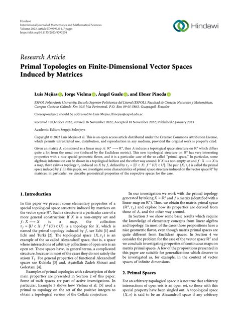 pdf primal topologies on finite dimensional vector spaces induced by