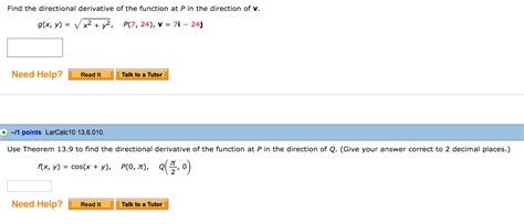 Solved Find The Directional Derivative Of The Function At P