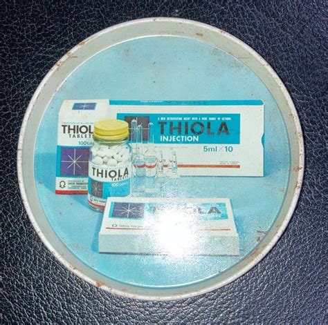 จานสังกะสีรองแก้ว ยาthiola ยุค พ ศ 2520 Ardeed