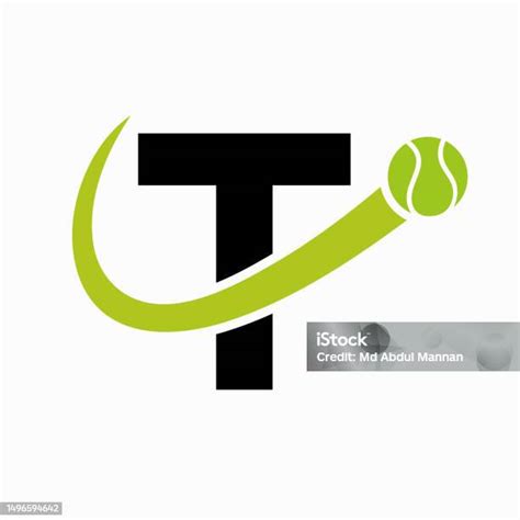 편지 T 템플릿에 테니스 로고 디자인입니다 테니스 스포츠 아카데미 클럽 로고 경기 스포츠에 대한 스톡 벡터 아트 및 기타 이미지