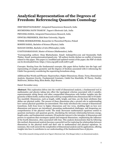 Pdf Analytical Representation Of The Degrees Of Freedom Referencing