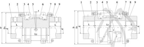 Tapered Steelflex Grid Coupling JSS Type Falk Flex Coupling Customized Double Flange Snake