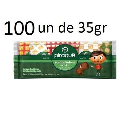 Kit 20 Embalagem De 5 Pacotes De Salgadinhos Piraque 100un Saco Para