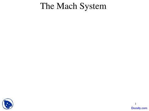 Mach System Operating System Lecture Slides Docsity