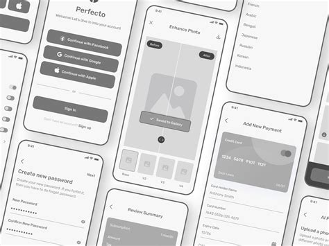 Perfecto Wireframe UI Kit - UIFry