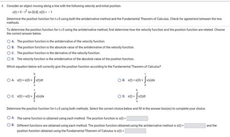 Solved Consider An Object Moving Along A Line With The Chegg