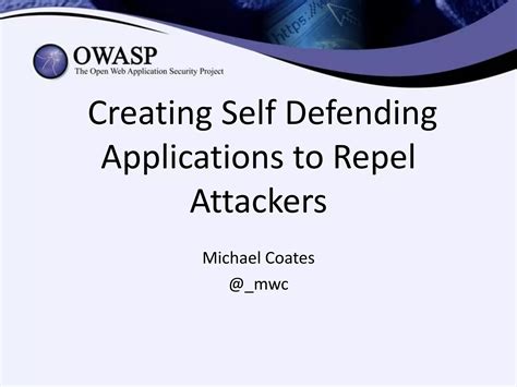Self Defending Applications Pptx Internet Computing