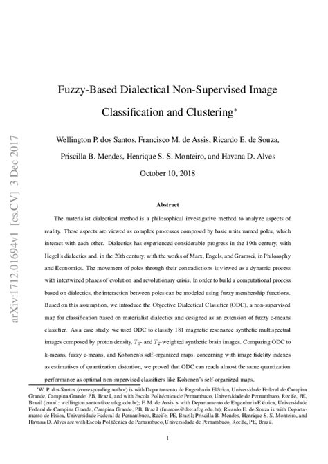 Pdf Fuzzy Based Dialectical Non Supervised Image Classification And