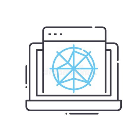 Network Diagram Line Icon Outline Symbol Vector Illustration Concept Sign Stock Vector