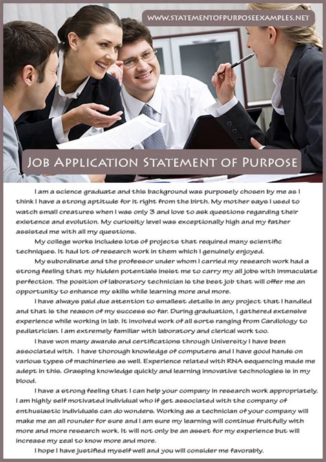 What Is The Best Way Of Writing Statement Of Purpose Sample For Job Application