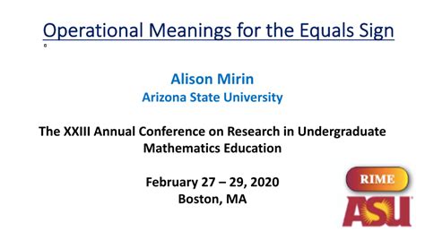 Pdf Operational Meanings For The Equals Sign