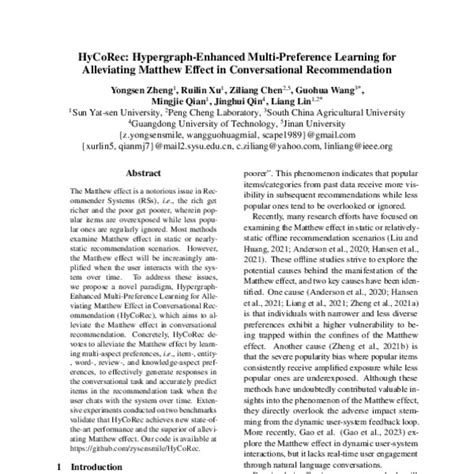 Hycorec Hypergraph Enhanced Multi Preference Learning For Alleviating