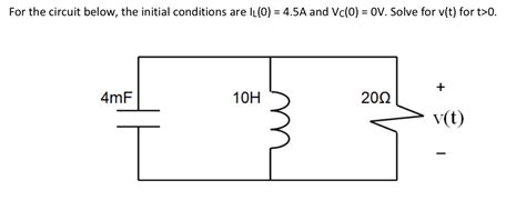 Solved For The Circuit Below The Initial Conditions Are Chegg