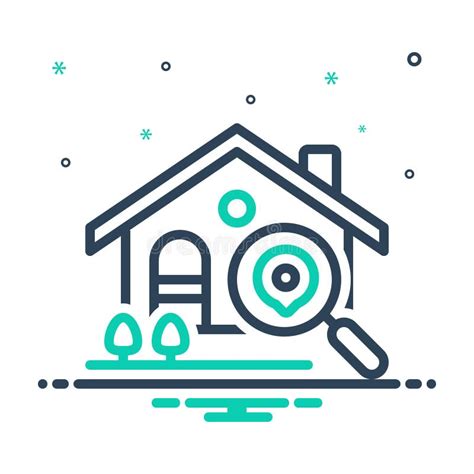 Mix Icon For Find Home Find And Location Stock Illustration