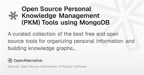 Open Source Personal Knowledge Management Pkm Tools Using Mongodb