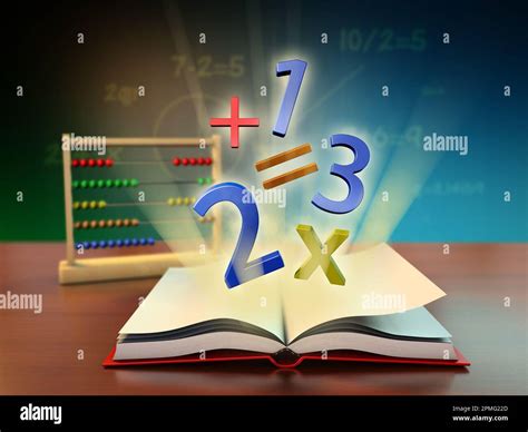 Numbers And Mathematical Operators Coming Out Of An Open Book Digital