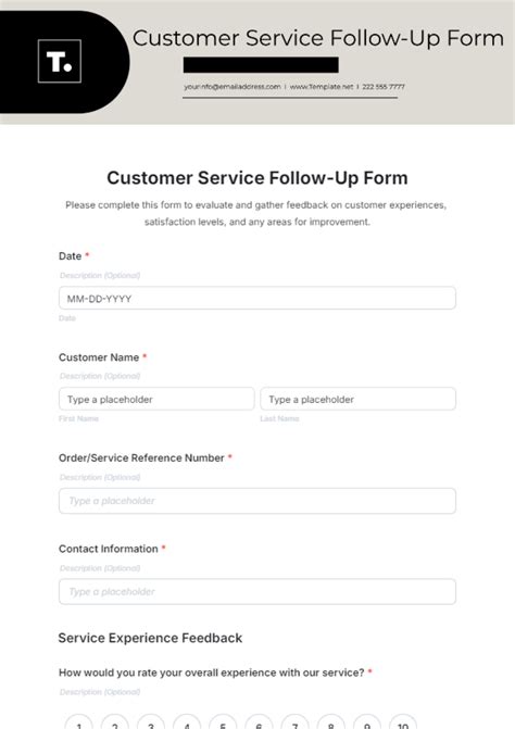 Free Customer Service Follow Up Form Template To Edit Online