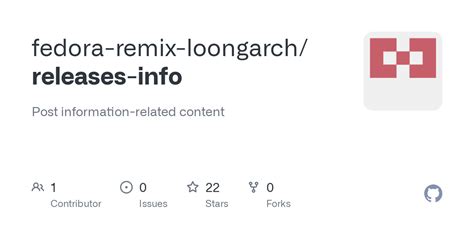 Github Fedora Remix Loongarchreleases Info Post Information Related Content