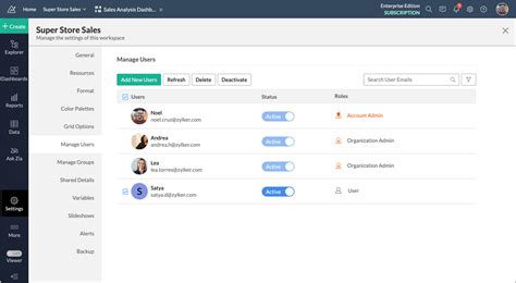 Users L Zoho Analytics Help