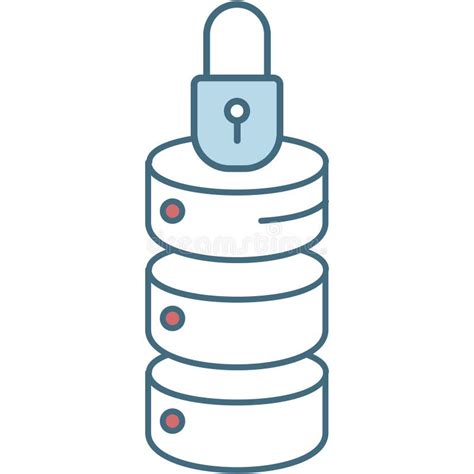 Data Storage Under Lock Icon Vector Server Stock Vector Illustration