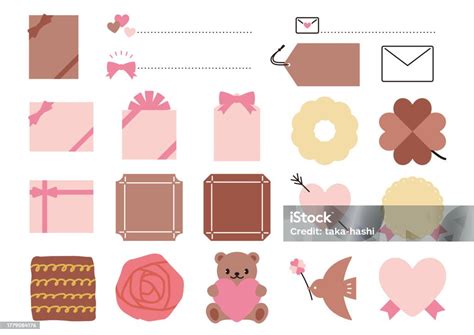 Simple Cute Frame Set For Valentines Day Stock Illustration Download Image Now Advertisement