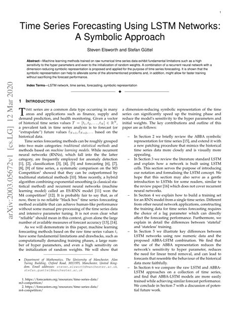 Pdf Time Series Forecasting Using Lstm Networks A Symbolic Approach
