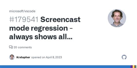 Screencast Mode Regression Always Shows All Keystrokes · Issue 179541 · Microsoftvscode · Github