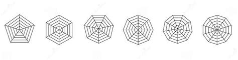 Radar Or Spider Diagram Template Pentagon Hexagon Heptagon Octagon