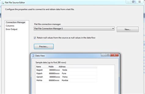 Microsoft Business Intelligence Loading The Fixed Length File Data In The Table Using Script