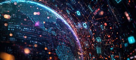 A Digital Globe Featuring Icons Of People Connecting Worldwide