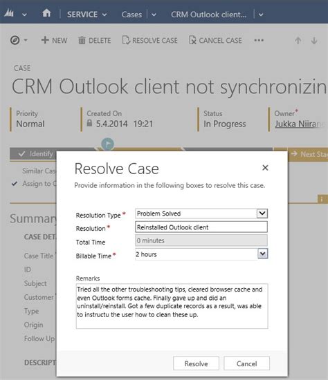CRM Case Resolution Dialog Jukka Niiranen Blog
