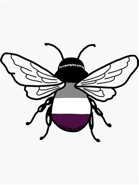 Asexual Bee Sticker For Sale By Mandystrobe Redbubble