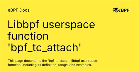 libbpf userspace function bpf tc attach ebpf docs