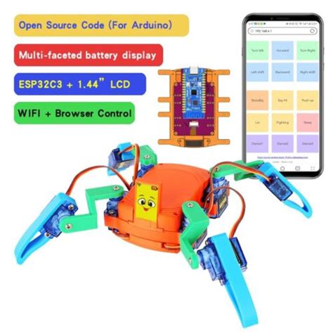 Esp32c3 Lcd Quadruped Spider Robot For Arduino Open Sourcerobot Project