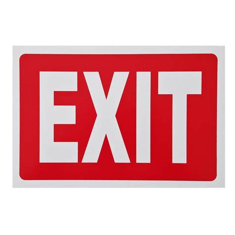 Exit Red Warning Sign Bs16 Exit Sign Signs Door Signs