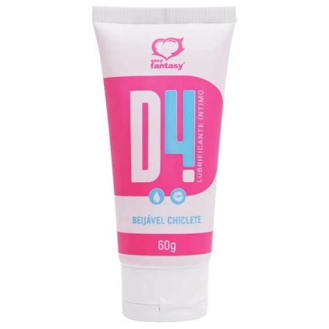 D4 Gel Lubrificante Funcional Beijável Chiclete 60gsexy Fantasy