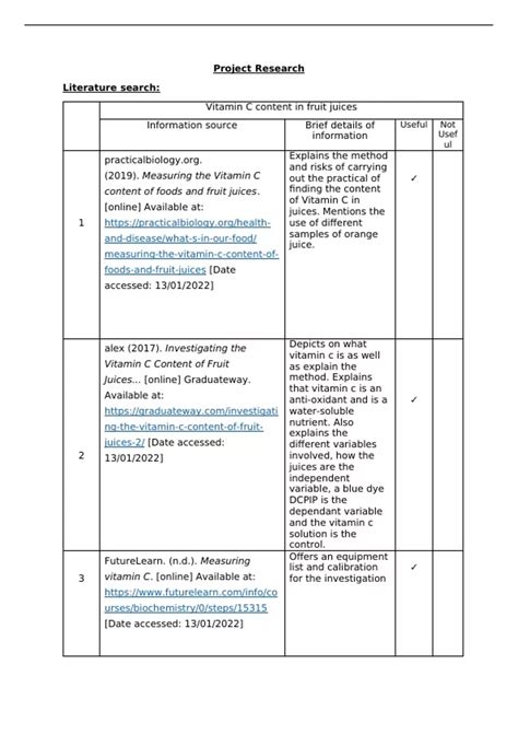 Btec National Extended Diploma In Applied Sciences Unit 6 Project Implementation And Review