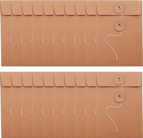 Antrader Kraft String Envelope File Folders 20pcs String Tie Closure Envelope
