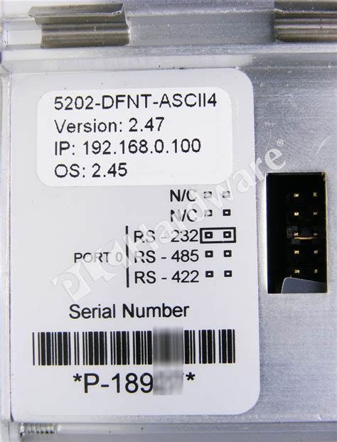 PLC Hardware ProSoft 5202 DFNT ASCII4 EtherNet IP To ASCII Serial Gateway