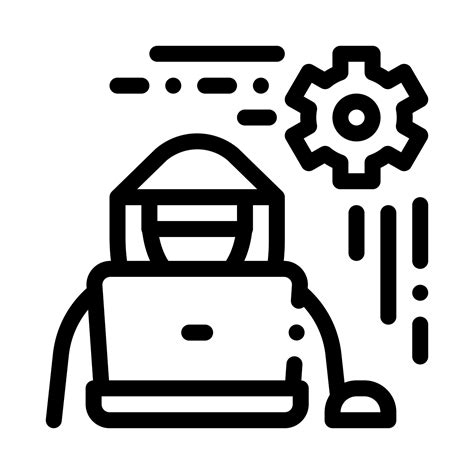 Settings Hacker Icon Vector Outline Illustration Vector Art At Vecteezy