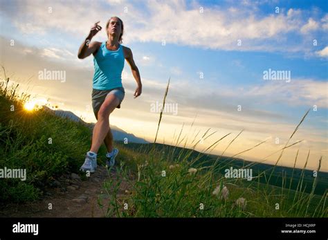 Laura Shultz Enjoying A Summer Evening On The High Plains Trail Near
