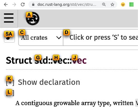 Rustdoc Sidebar Toggle Is Not Accessible · Issue 82582 · Rust Lang